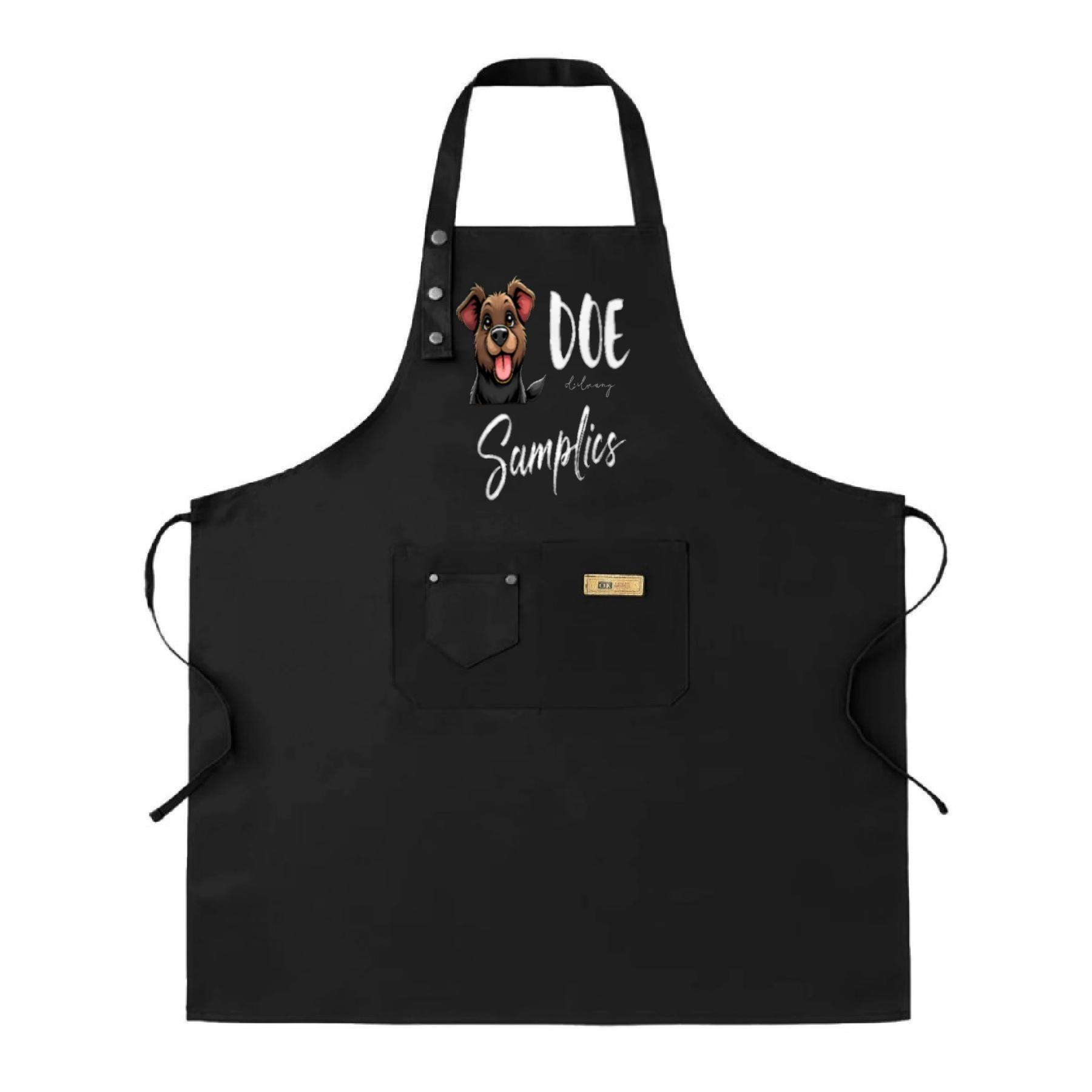 2 Pack Adjustable Bib Apron with Dog Face Graphic & " DoE dog Samples ...