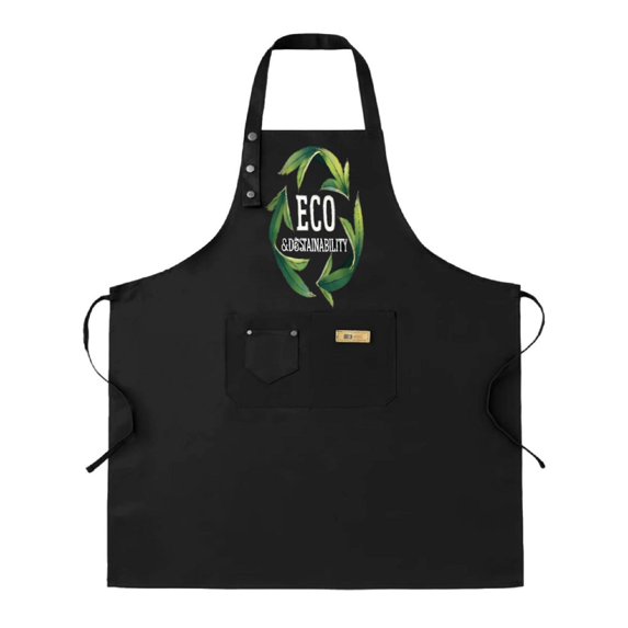 2 Pack Adjustable Bib Apron with Eco - Friendly Green Leaf Design 2 ...