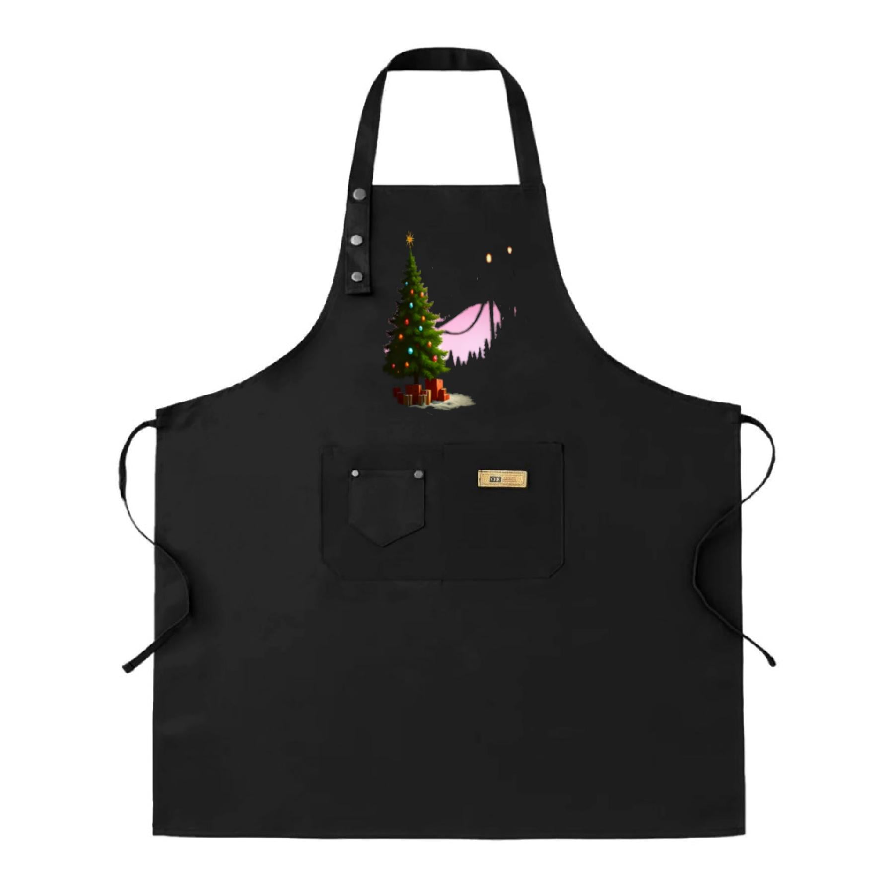 2 Pack Adjustable Bib Apron with Festive Christmas Tree & Pink Angel ...