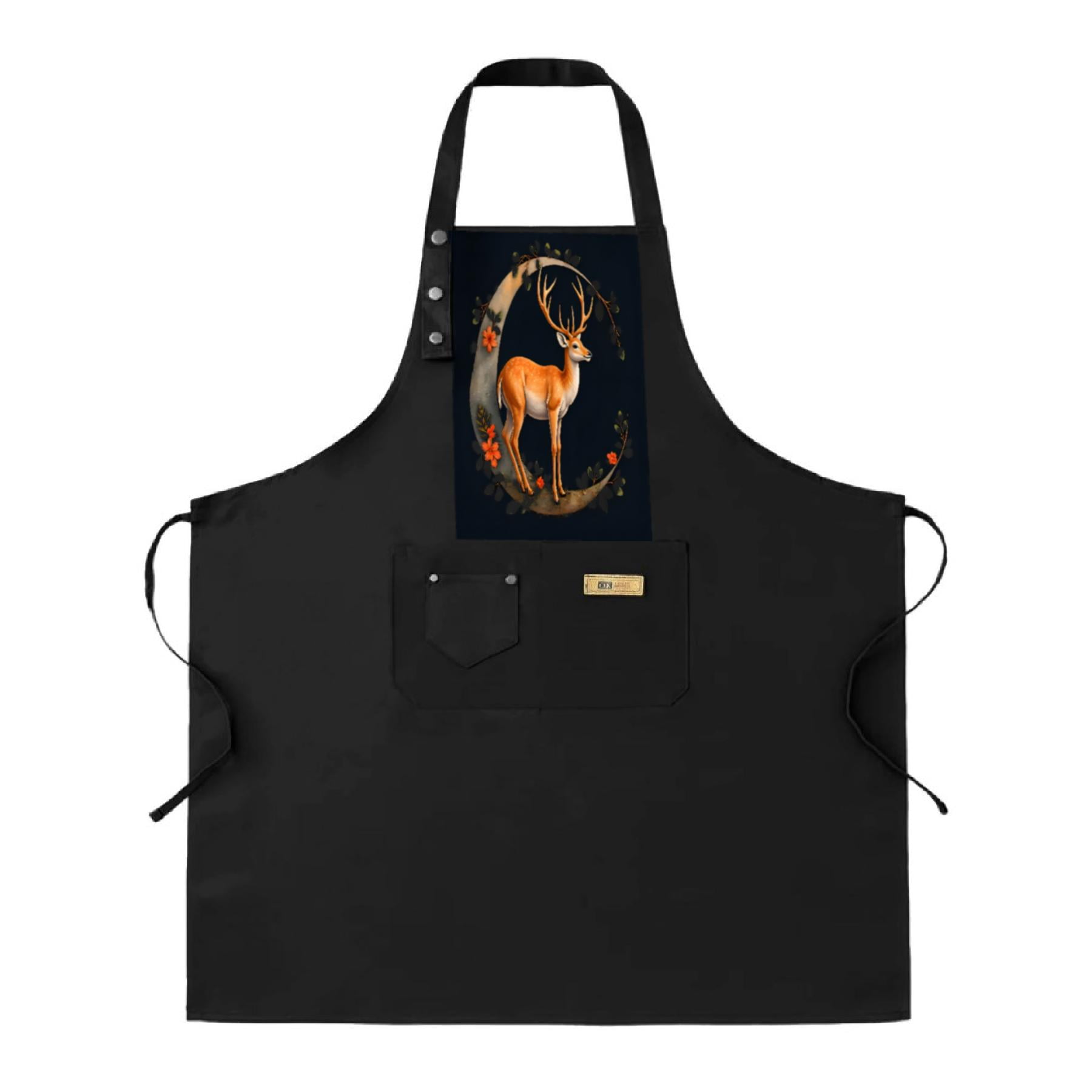 2 Pack Adjustable Bib Apron with Front Pocket Features Decorative ' C ...