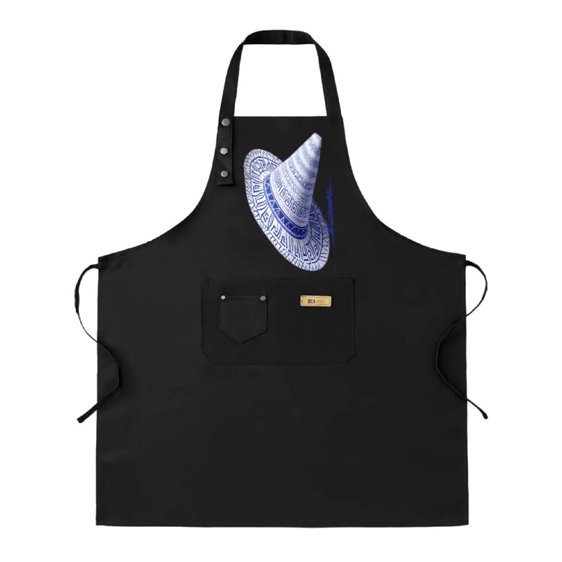 2 Pack Adjustable Bib Apron with Front Pocket - Features a Decorative ...