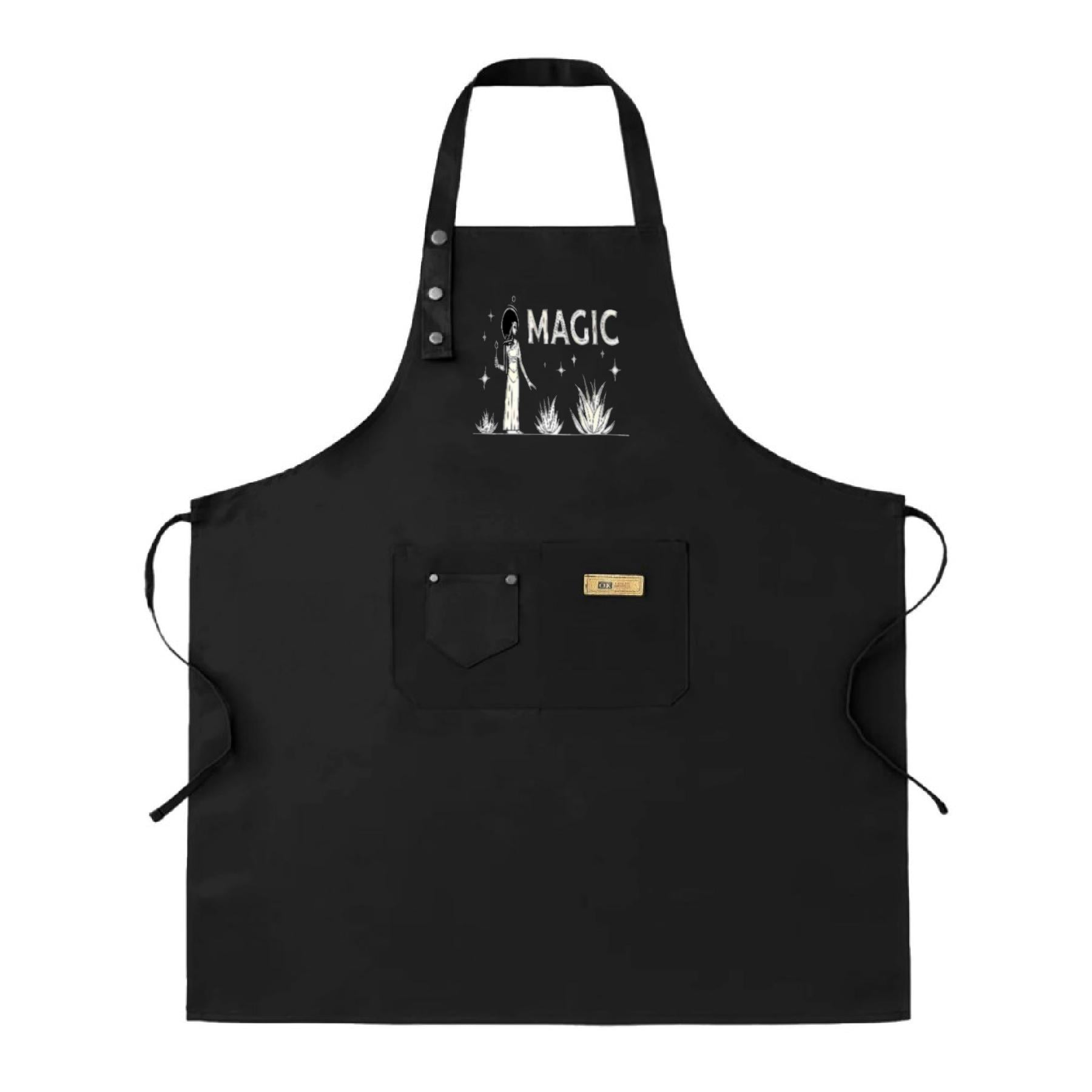 2 Pack Adjustable Bib Apron with Front Pocket Featuring ' MAGIC ...