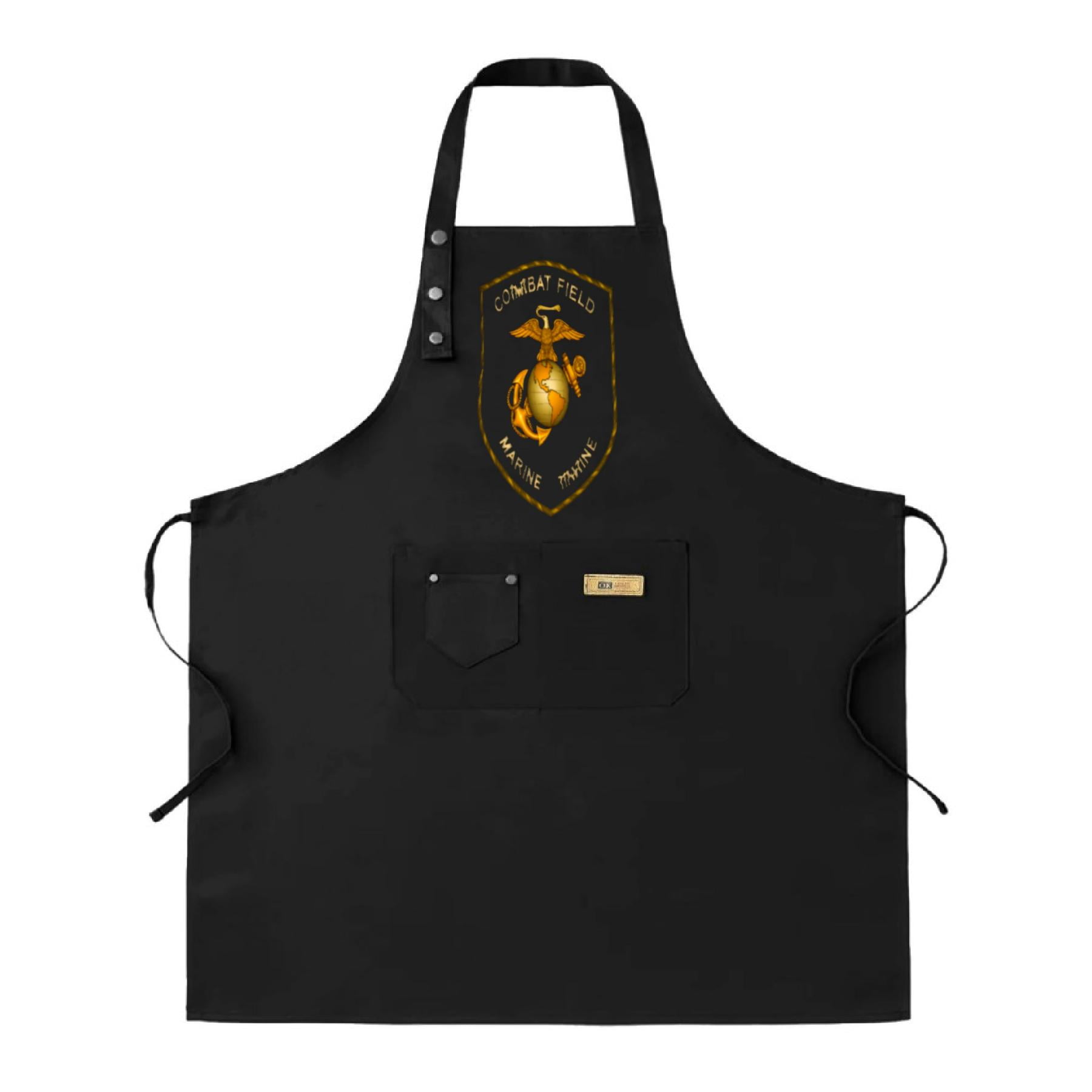 2 Pack Adjustable Bib Apron with Front Pocket Golden Eagle Design ...