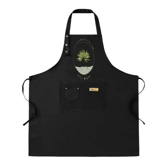 2 Pack Adjustable Bib Apron with Front Pocket Green Plant & Yellow ...