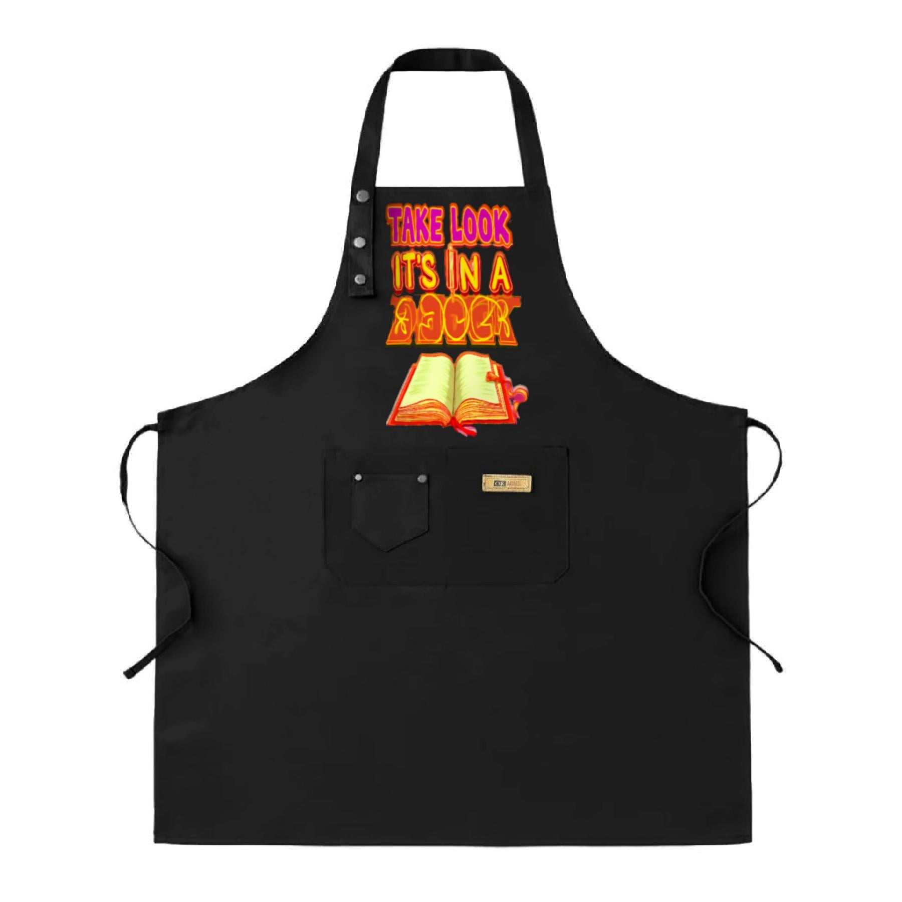 2 Pack Adjustable Bib Apron with Fun Book Graphic & Pockets - Perfect ...
