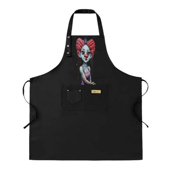 2 Pack Adjustable Bib Apron with Fun Clown Design Front Pocket Perfect ...