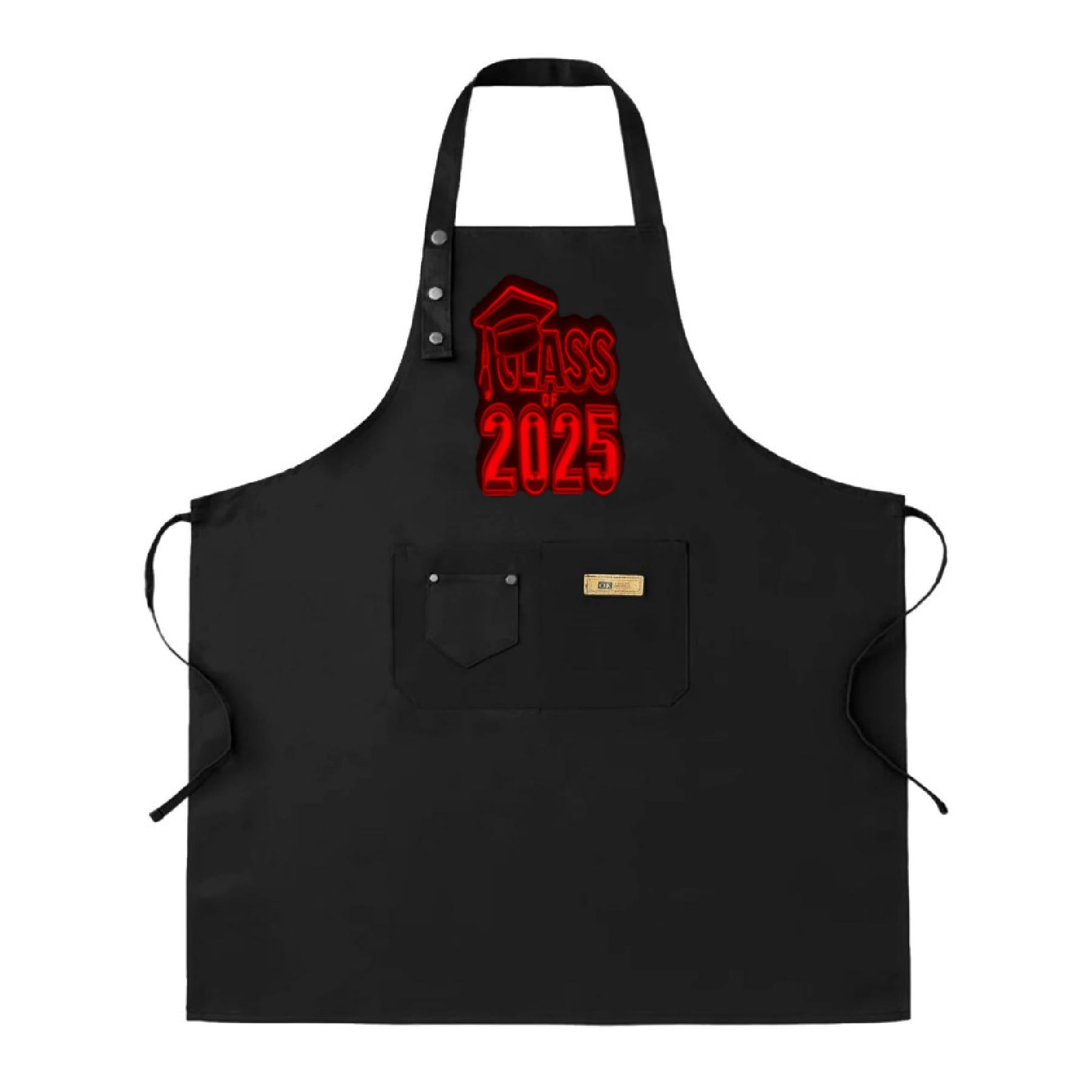 2 Pack Adjustable Bib Apron with Graduation Cap Design & " CLASS 2025 ...