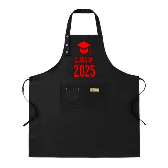 2 Pack Adjustable Bib Apron with Graduation Cap Design " CLASS OF 2025 ...