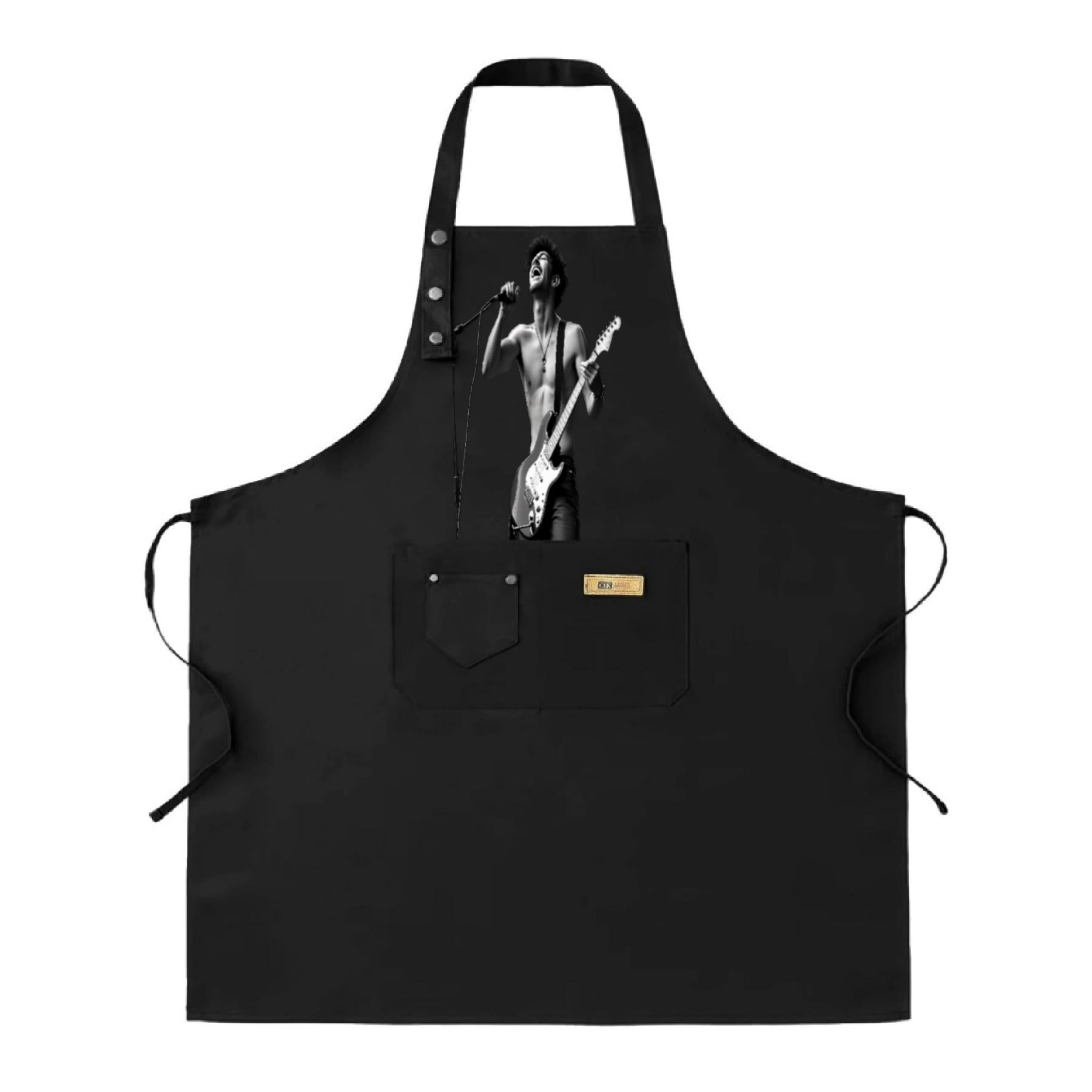 2 Pack Adjustable Bib Apron with Guitarist Design & Gold ' M O ' Label ...