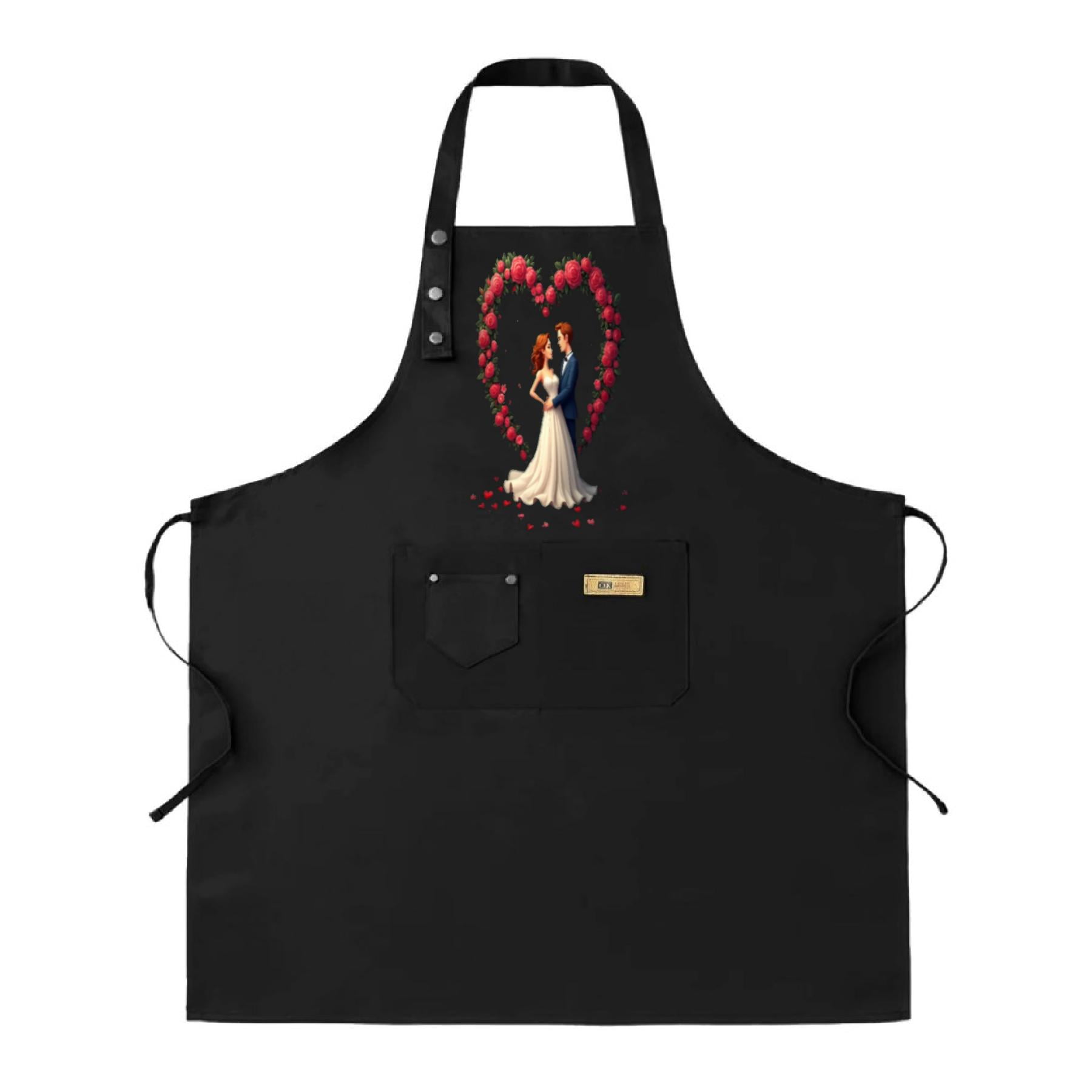 2 Pack Adjustable Bib Apron with Heart Design - Formal Couple ...