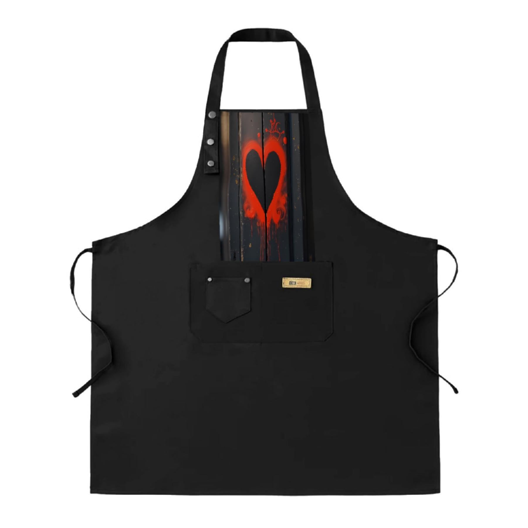 2 Pack Adjustable Bib Apron with Heart Drip Design & 2 Pockets ...