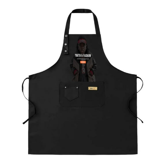 2 Pack Adjustable Bib Apron with Hooded Design 2 Pockets Stylish Black ...