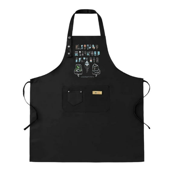 2 Pack Adjustable Bib Apron with Ice Cream Illustrations & 2 Pockets ...