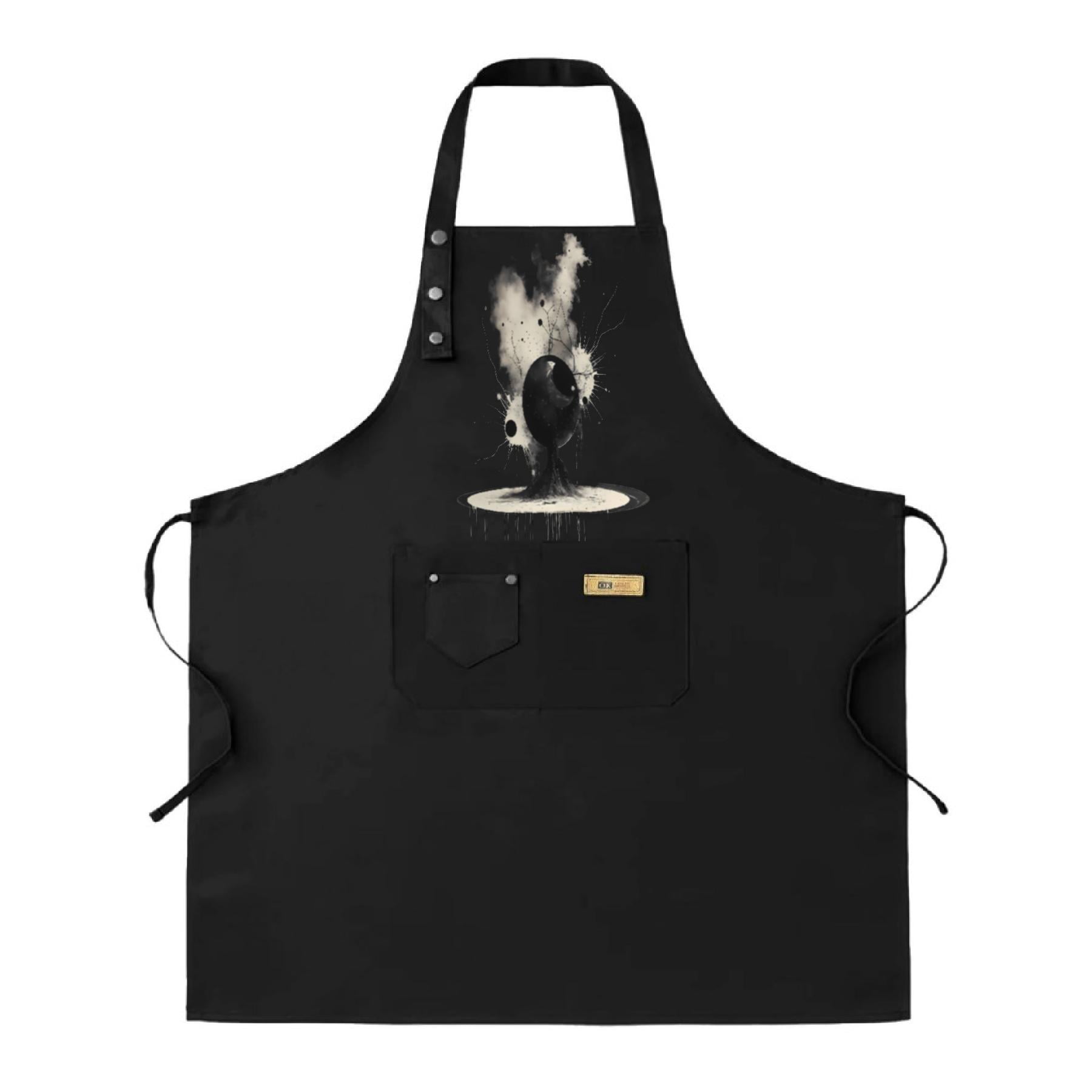 2 Pack Adjustable Bib Apron with Ink Splash Design & Silhouette 2 ...