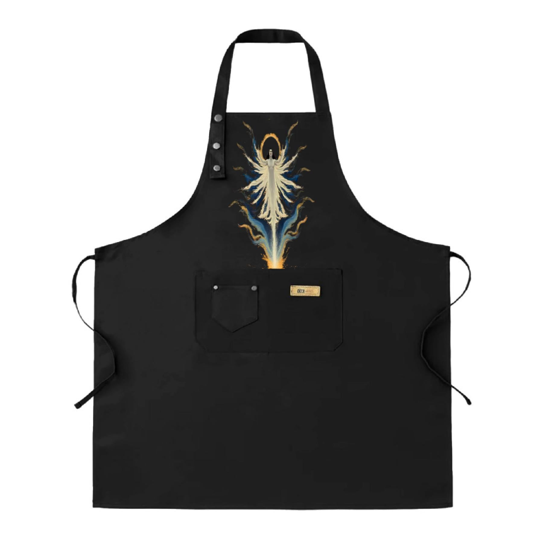 2 Pack Adjustable Bib Apron with Intricate Multi - Armed Figure Design ...