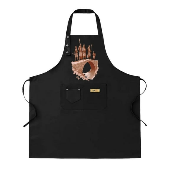 2 Pack Adjustable Bib Apron with Medieval Stone Bridge Design & 2 ...