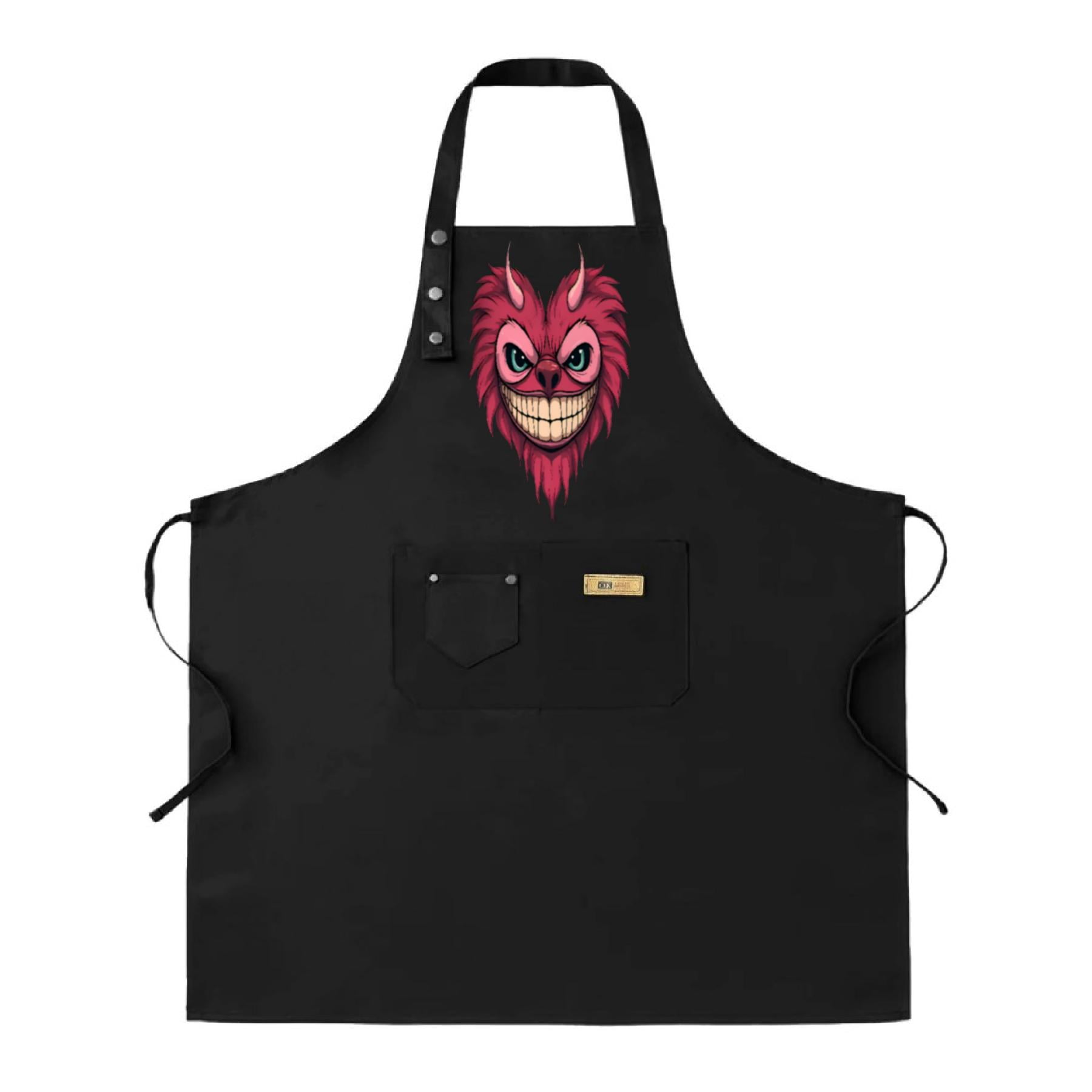 2 Pack Adjustable Bib Apron with Mischievous Face Design 2 Pockets ...