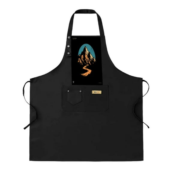 2 Pack Adjustable Bib Apron with Mountain Graphic Design Orange & Teal ...