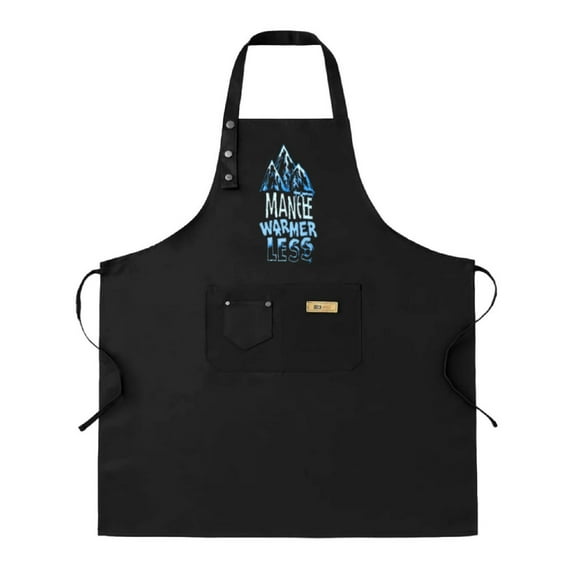 2 Pack Adjustable Bib Apron with Mountain Range Design & " MAN THE LESS ...