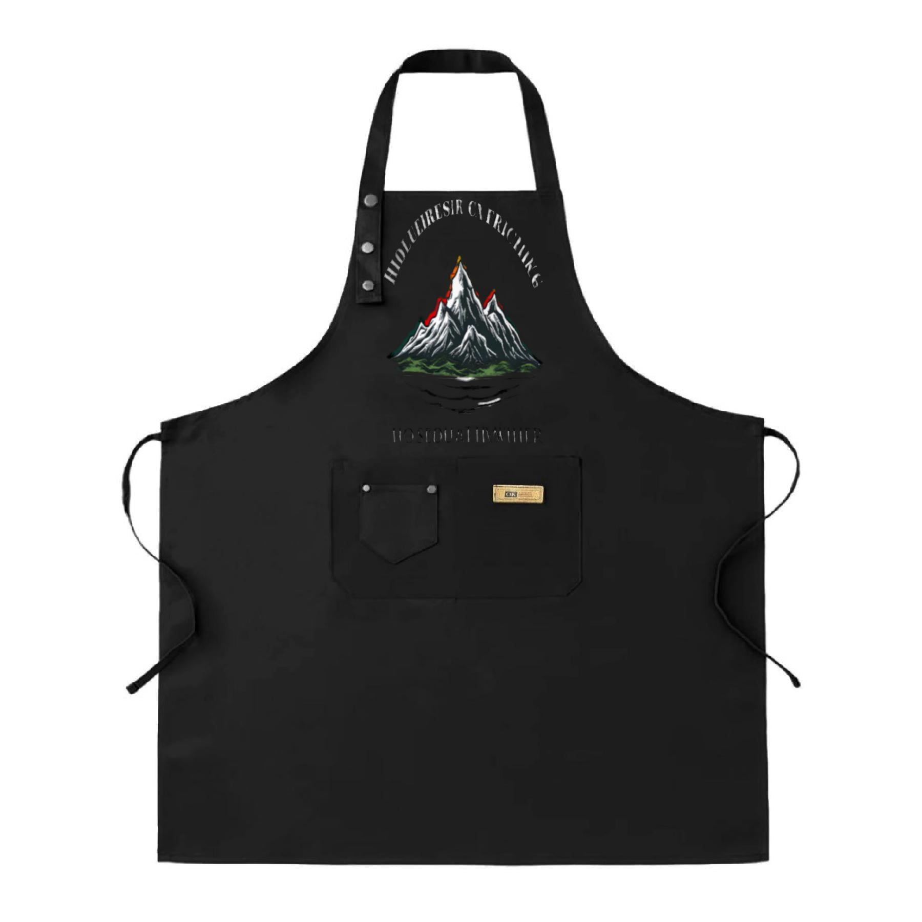 2 Pack Adjustable Bib Apron with Mountain Range Design & Pockets ...