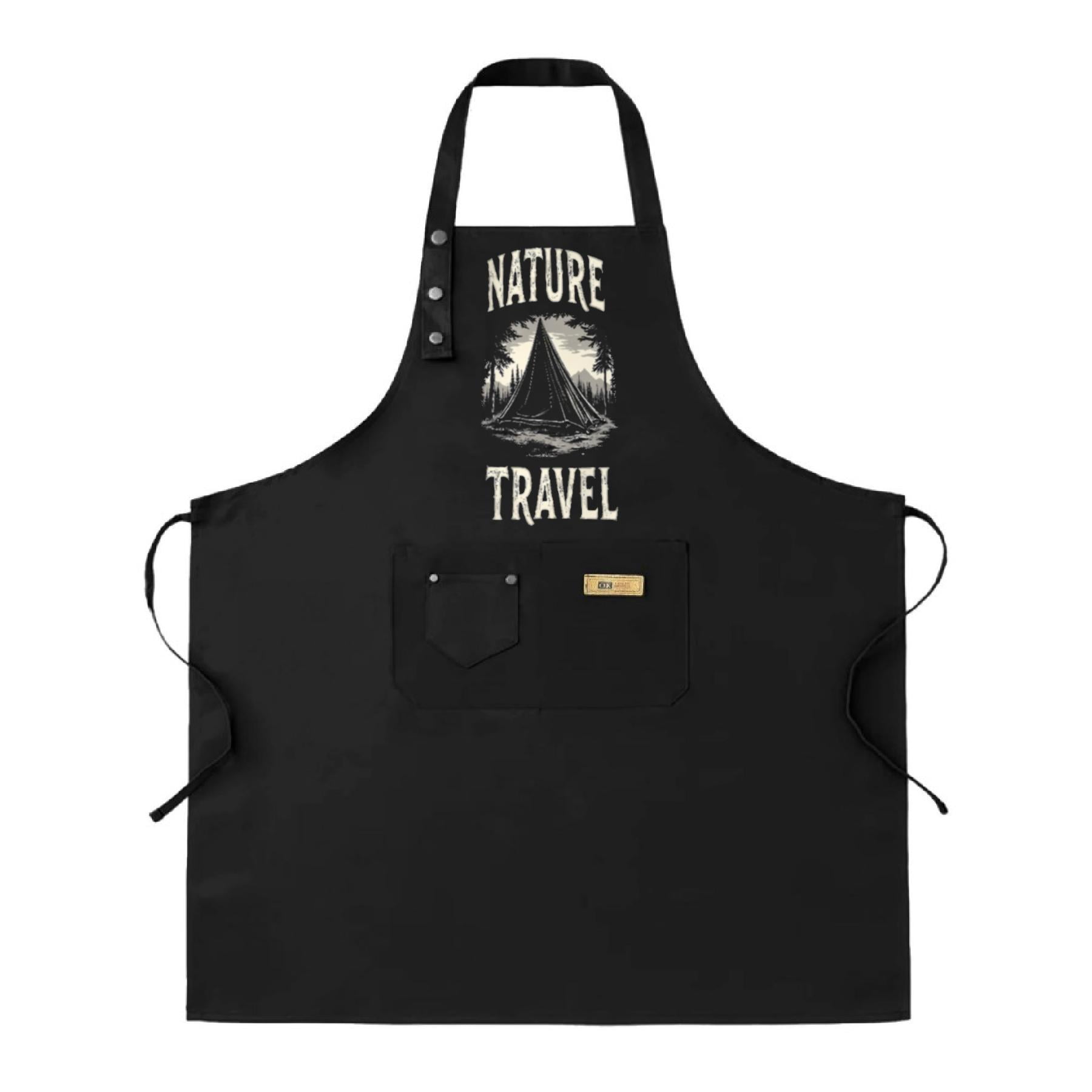2 Pack Adjustable Bib Apron with Nature Travel Design - Tent & Trees ...