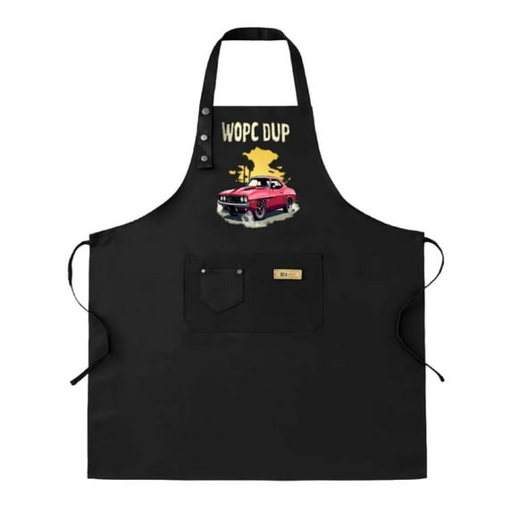 2 Pack Adjustable Bib Apron with Red Car Graphic Yellow Sun & Cloud ...