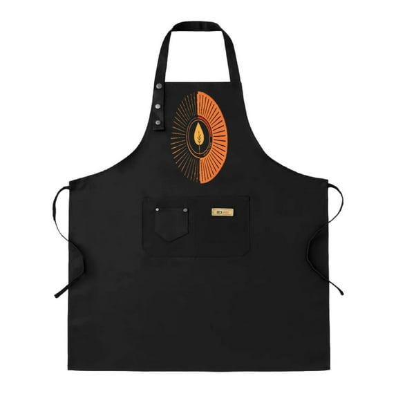 2 Pack Adjustable Bib Apron with Stylish Orange & Yellow Sun Pattern 2 ...