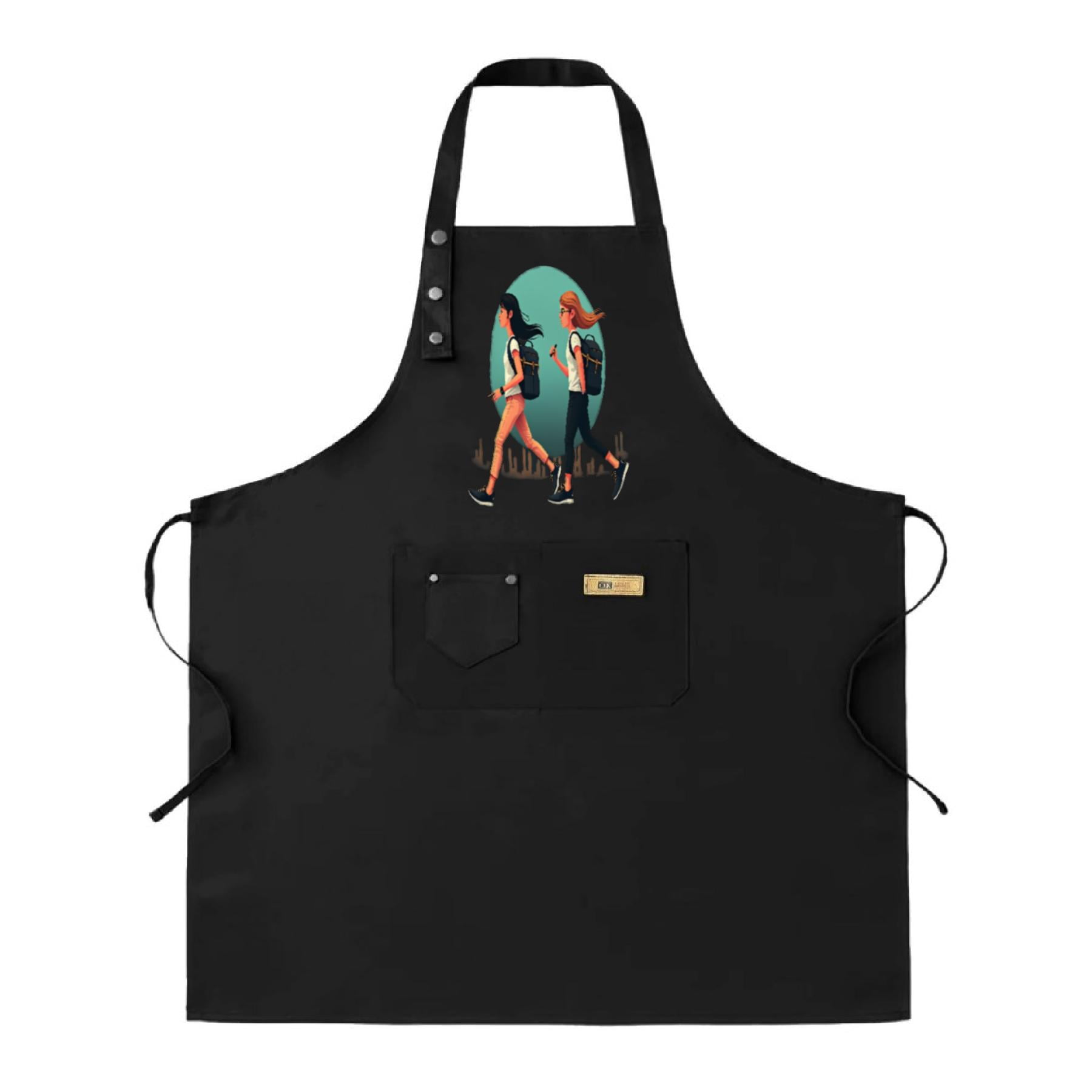2 Pack Adjustable Bib Apron with Teal Illustration of Walkers & Dog 2 ...