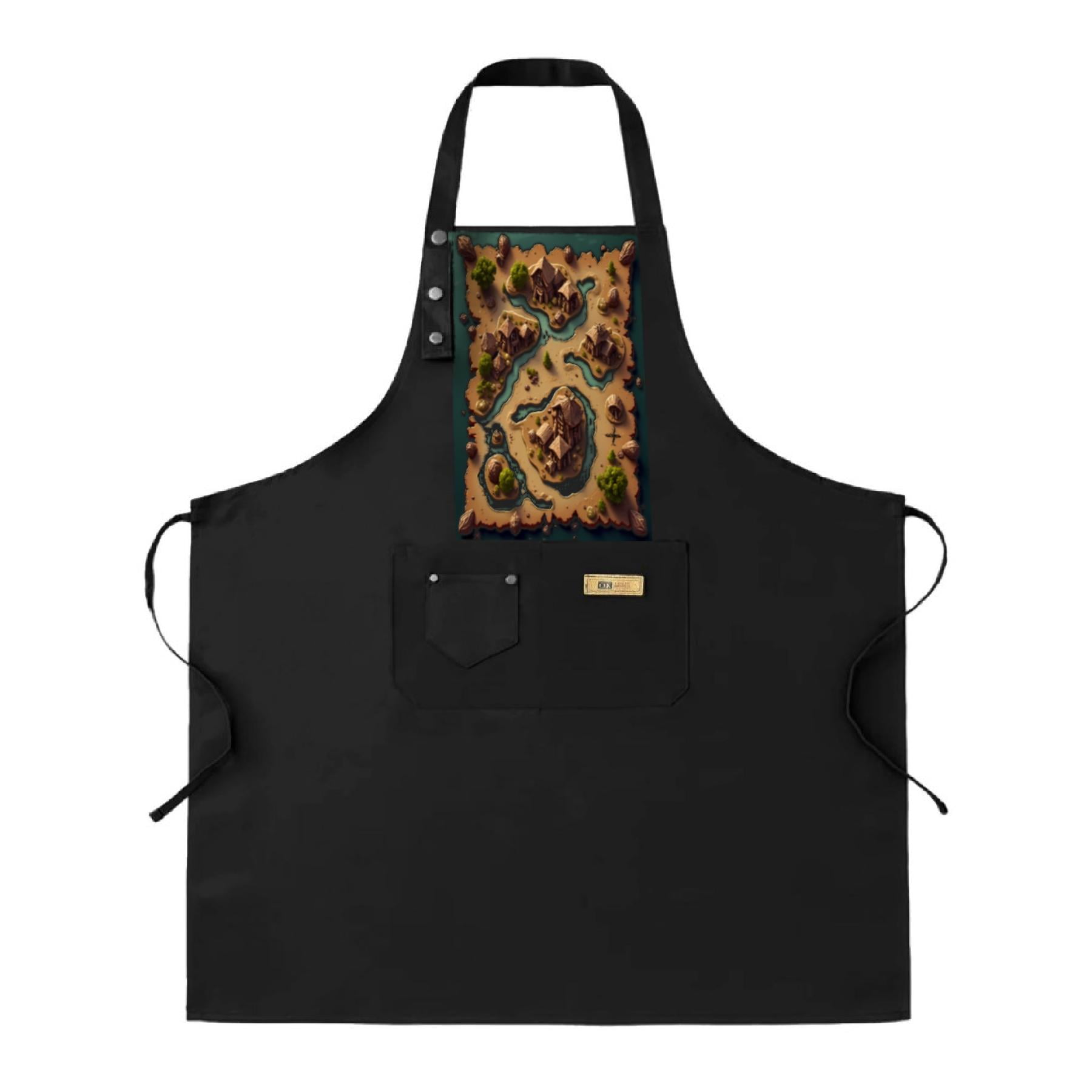 2 Pack Adjustable Bib Apron with Treasure Map Design & 2 Pockets ...