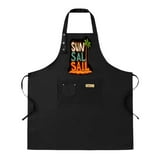 2 Pack Adjustable Bib Apron with Tropical ' SUN SALI SALI ' Graphic ...