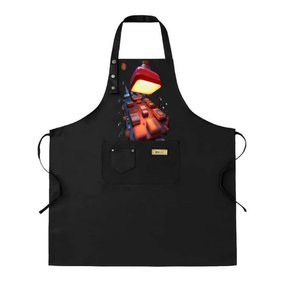 2 Pack Adjustable Bib Apron with Vibrant Red Lamp Design & 2 Pockets ...