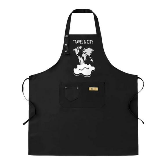 2 Pack Adjustable Bib Apron with World Map Design & " TRAVEL & CITY ...