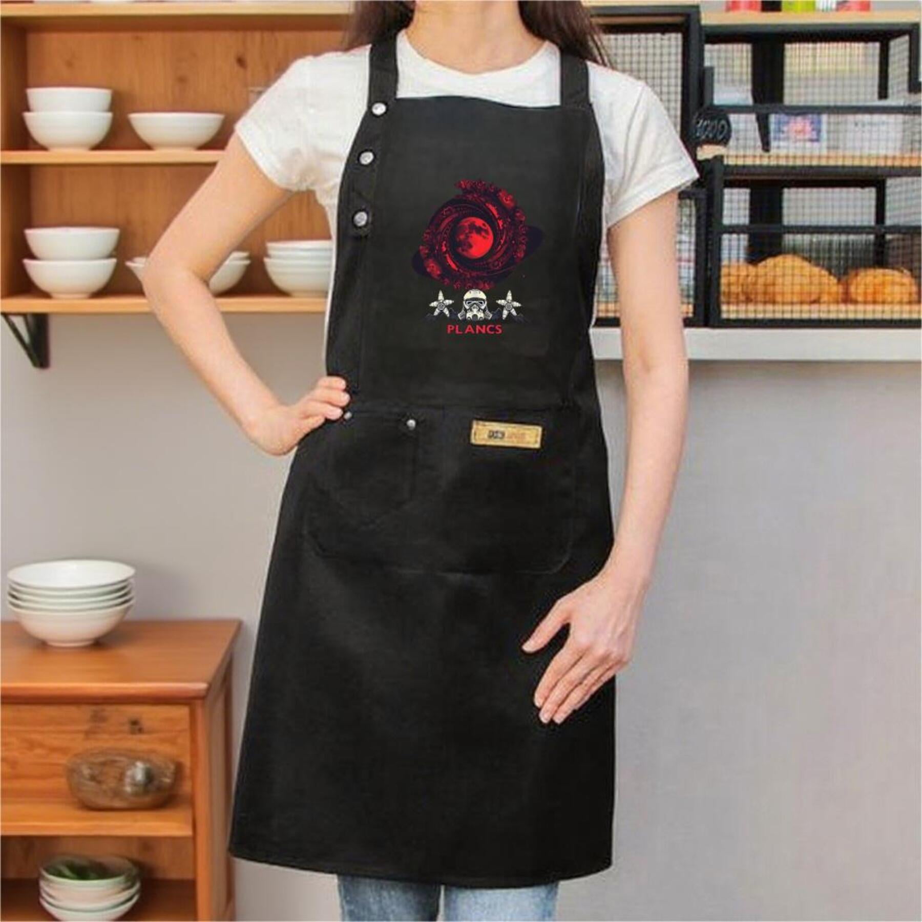 2 Pack Adjustable Black Aprons with Front Pocket for Men & Women ...