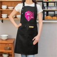 2 Pack Adjustable Black Aprons for Men & Women with Stylish Pink Fan ...