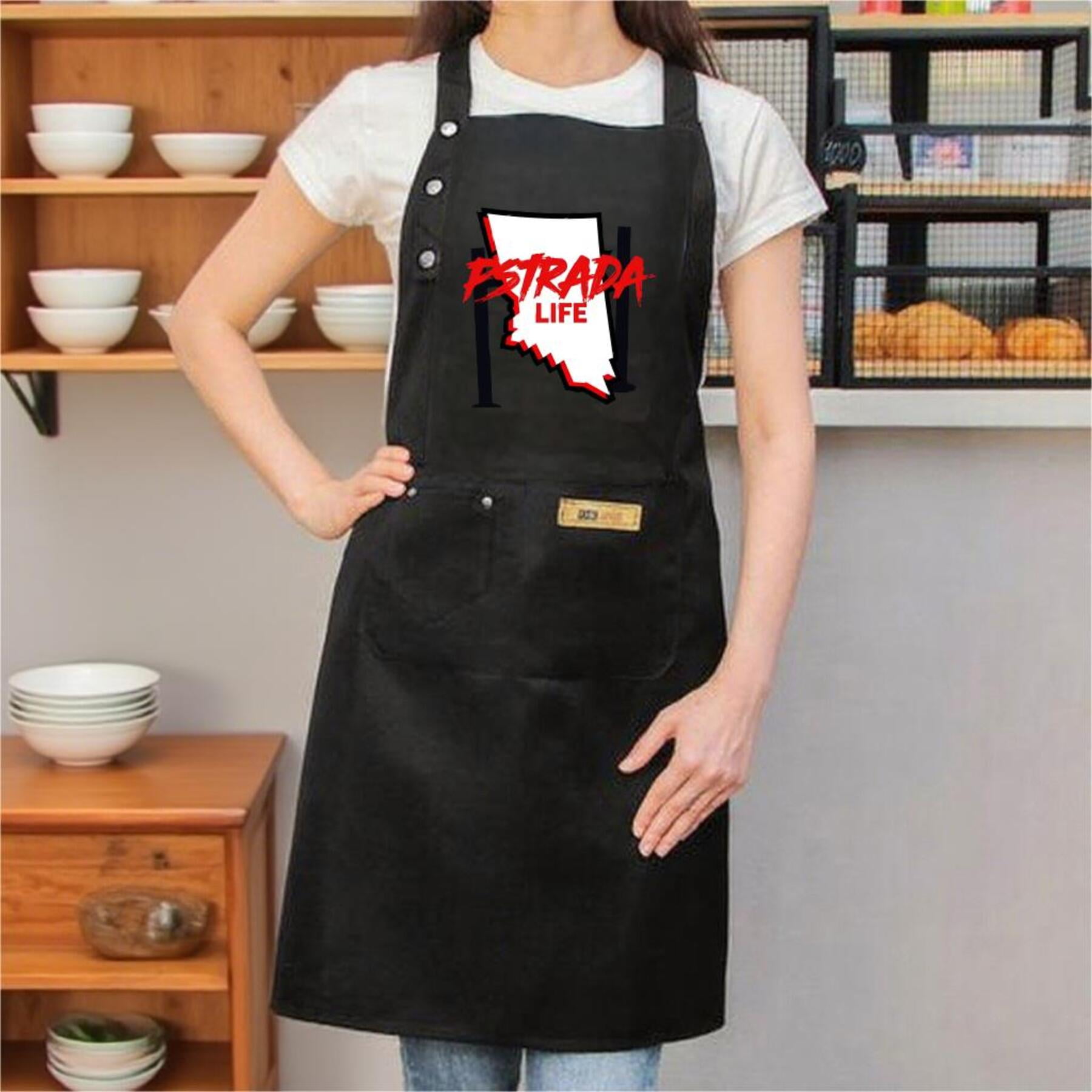 2 Pack Adjustable Black Aprons with Front Pocket for Men & Women ...