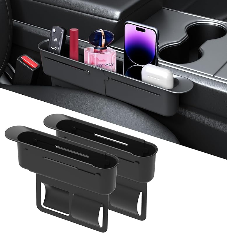 2-Pack Adjustable Car Seat Gap Filler (8.46"–12.99"), Multifunctional ...