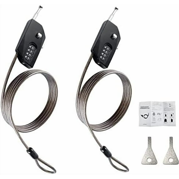 2 Pack Adjustable Combination Lock, Flexible Retractable Steel Locking Cable Trail Camera, 6.6ft ...