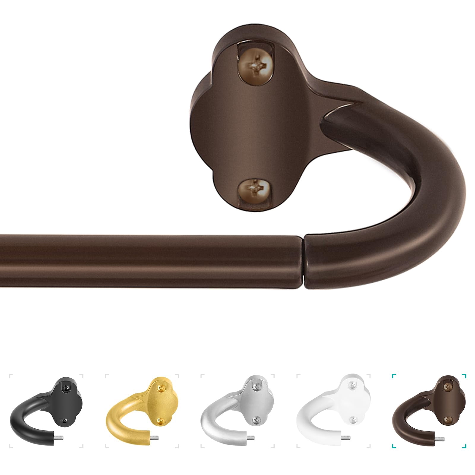 2 Pack Adjustable Curtain Rods 28-48 Inch, Metal Wrap Around Drapery ...