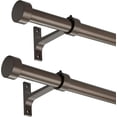 2-Pack Adjustable Curtain Rods 28-48" for Windows, 7/8" Diameter Dark ...