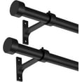 2-Pack Adjustable Curtain Rods for Windows 28-48", Matte Black Drapery ...