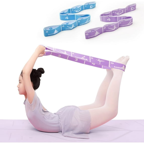 2-Pack Adjustable Dance Stretch Bands with 8 Elastic Loops – Flexible ...