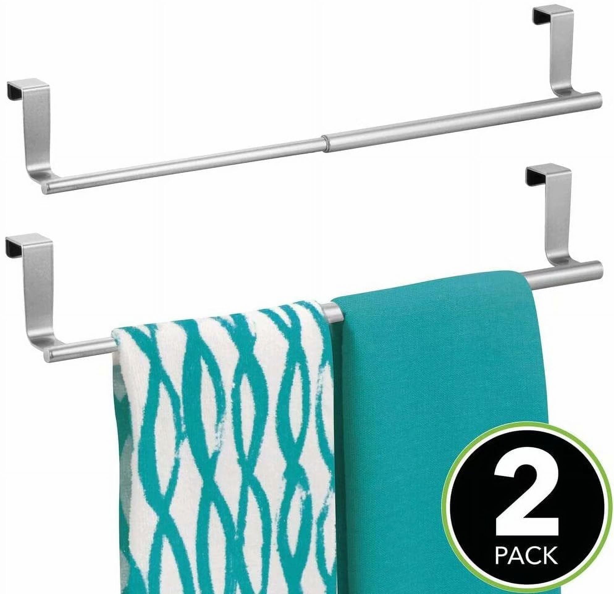 2 Pack Adjustable, Expandable Kitchen Over Cabinet Towel Bar Rack ...