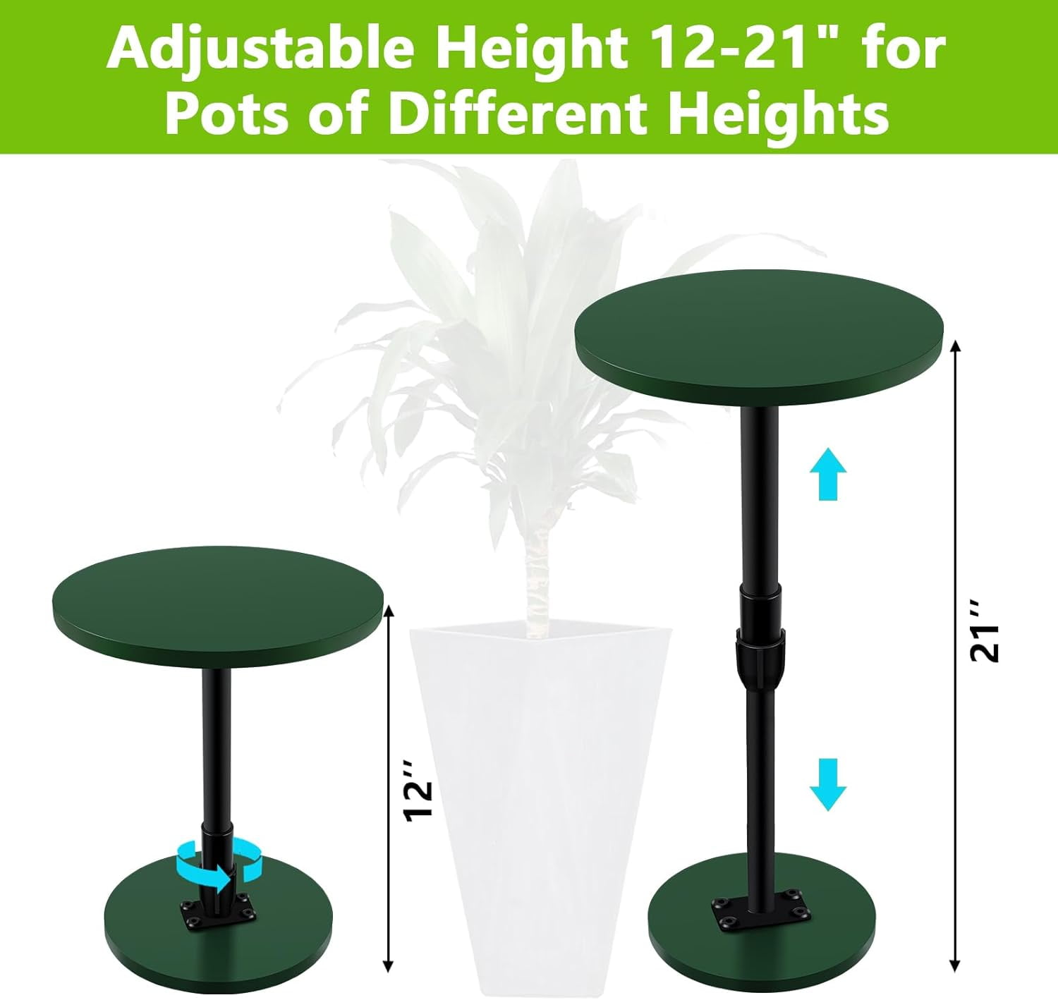 2 Pack Adjustable Height Plant Risers for Inside Pots, 12-21" Planter ...