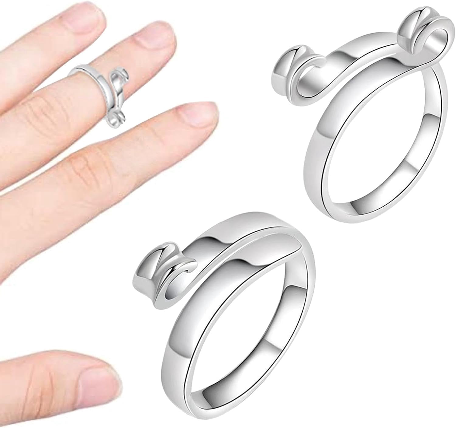 2 Pack Adjustable Knitting Crochet Loop Ring, Crochet Tension Ring for ...
