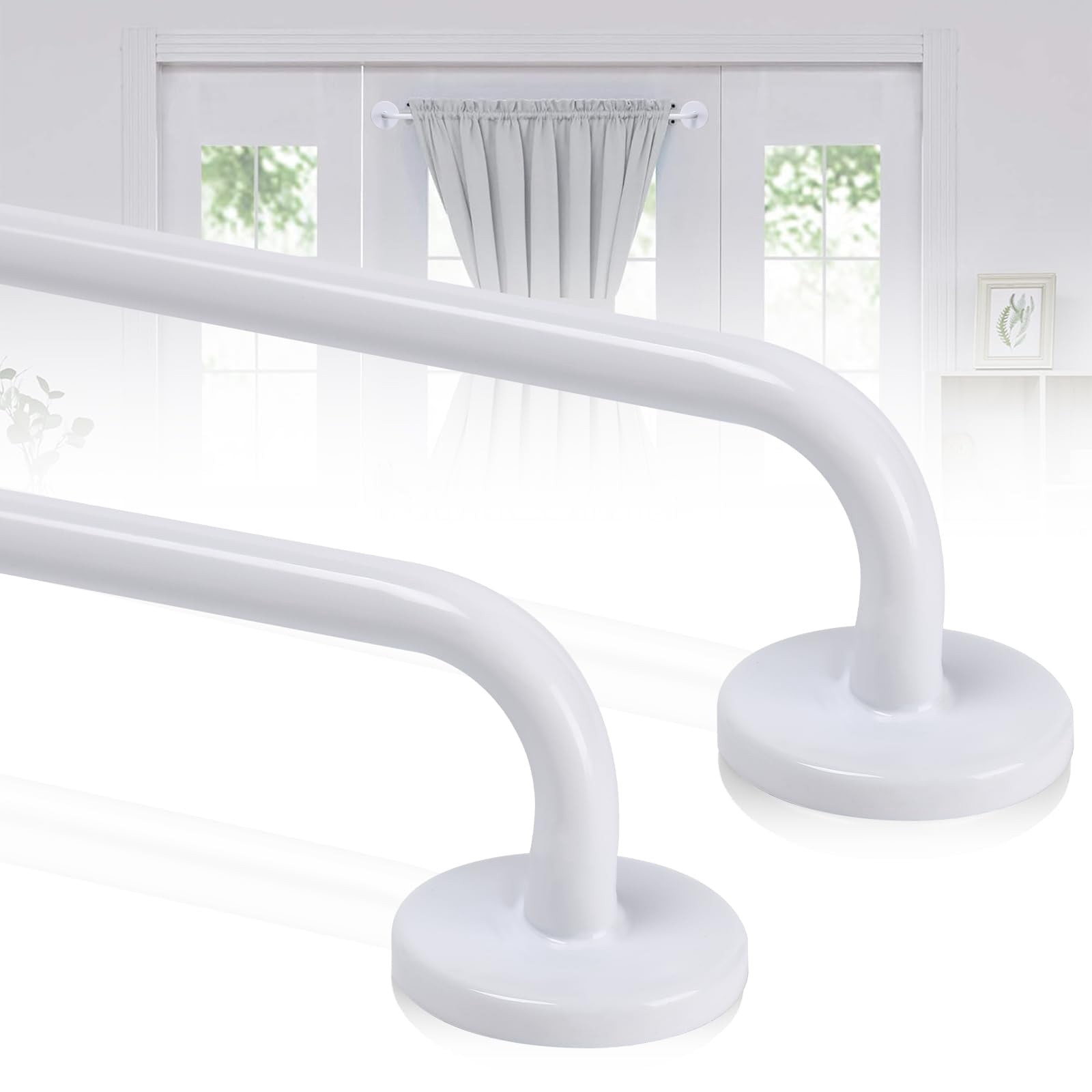 2-Pack Adjustable Magnetic Curtain Rods, Tool-Free Mounting - Walmart.com