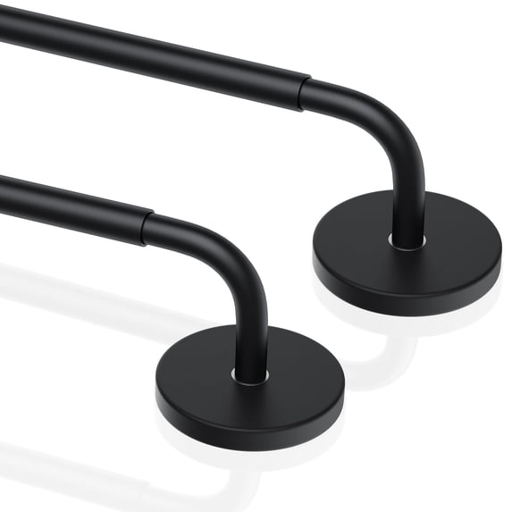 2 Pack Adjustable Magnetic Curtain Rods for Doors, 18 to 30 Inch Metal ...
