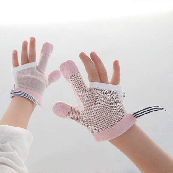 2-Pack Adjustable Mesh Finger Guards for Toddlers, Breathable Thumb ...