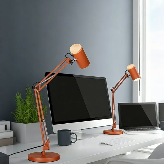 2 Pack Adjustable Metal Table Lamp, Large Size Max Height 29.7", E26 ...