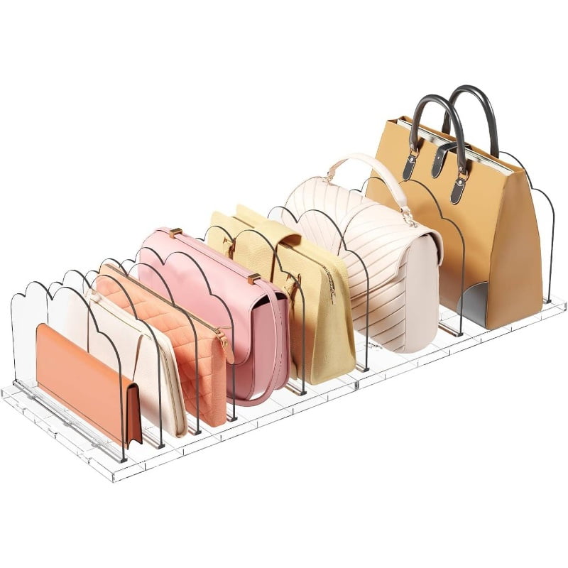2-Pack Adjustable Purse Organizer - Freestanding Handbag Storage Rack ...