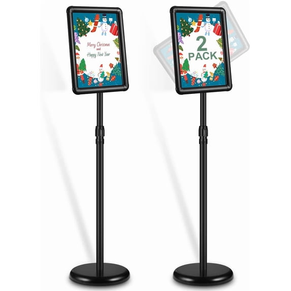 2 Pack Adjustable Sign Holder Stand with Base, 8.5 x 11 Inch Vertical ...